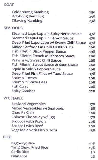 Menu at Shots pub & bar, Quezon City, Manhattan Parkway