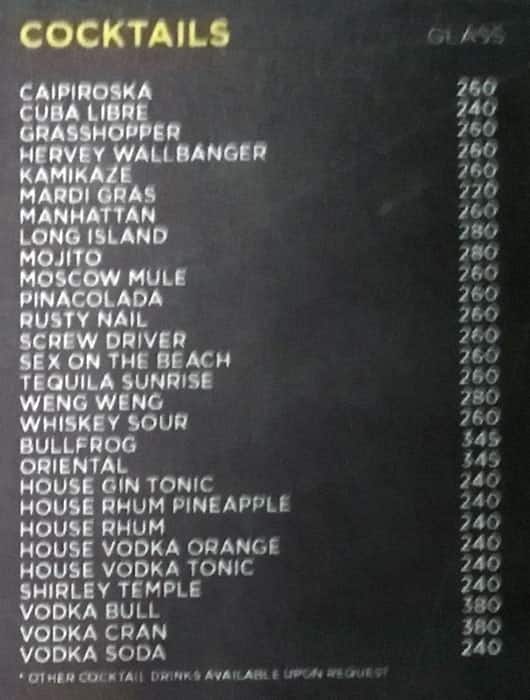 Menu at Holiday Inn Express Newport City pub & bar, Pasay
