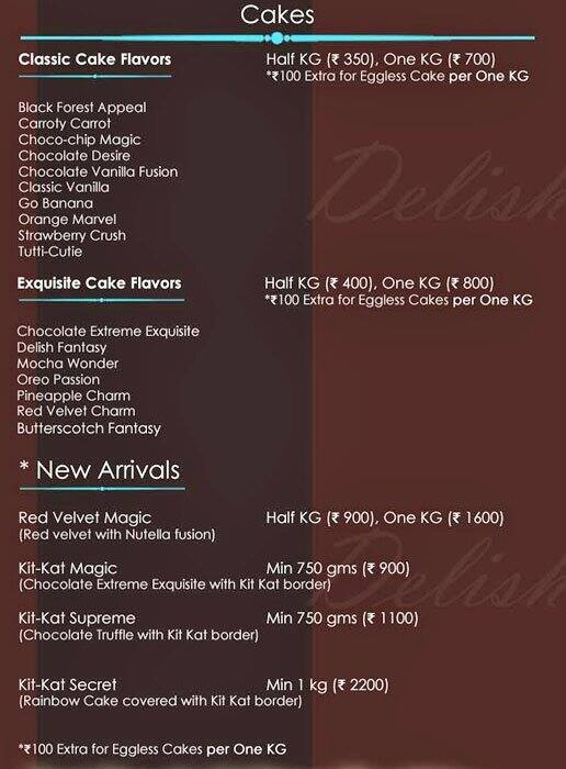 Delish Menu, Menu for Delish, Wakad, Pune - Zomato