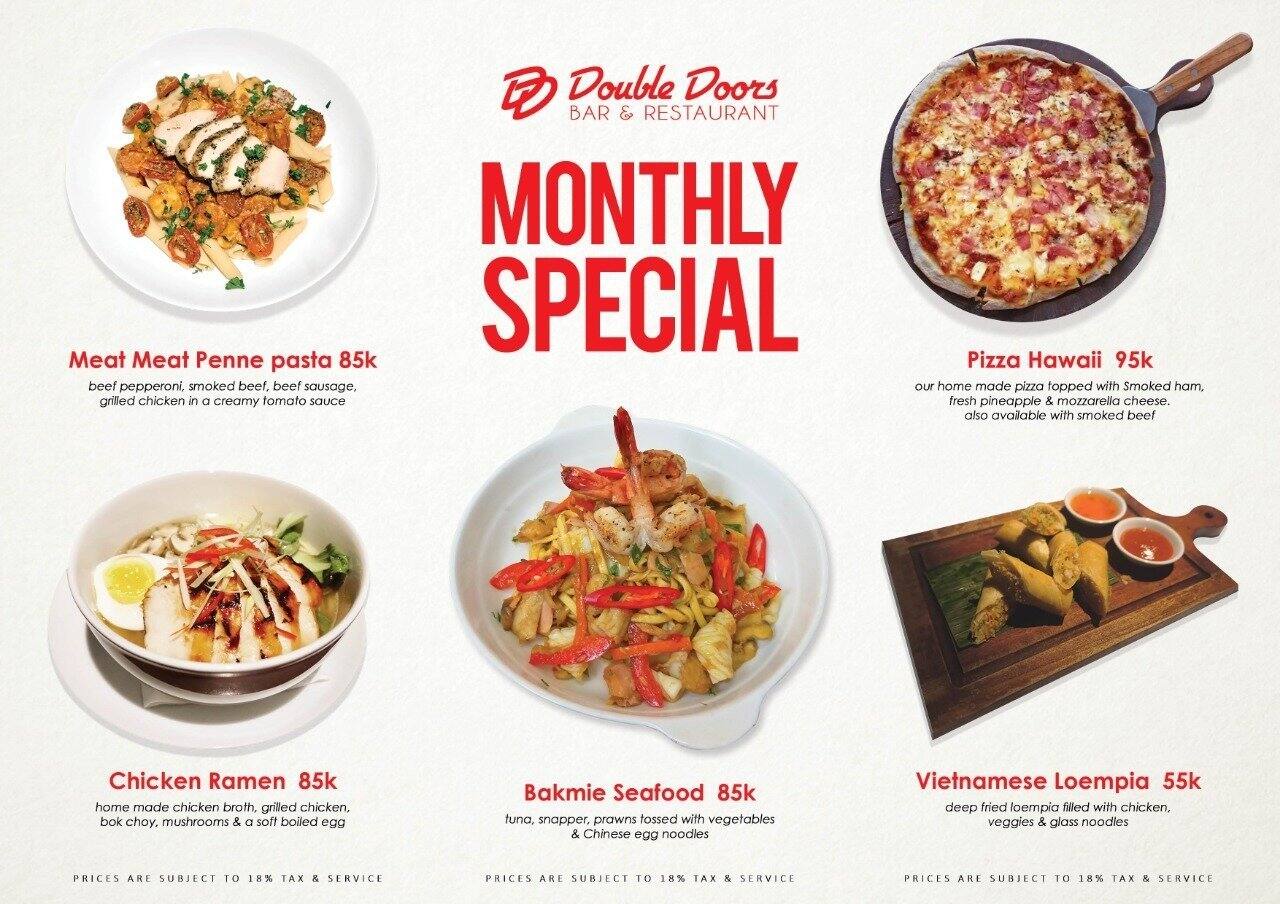 Menu at Double Doors pub & bar, Jakarta