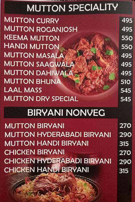 Menu of Chawla's Restaurant, Sodala, Jaipur