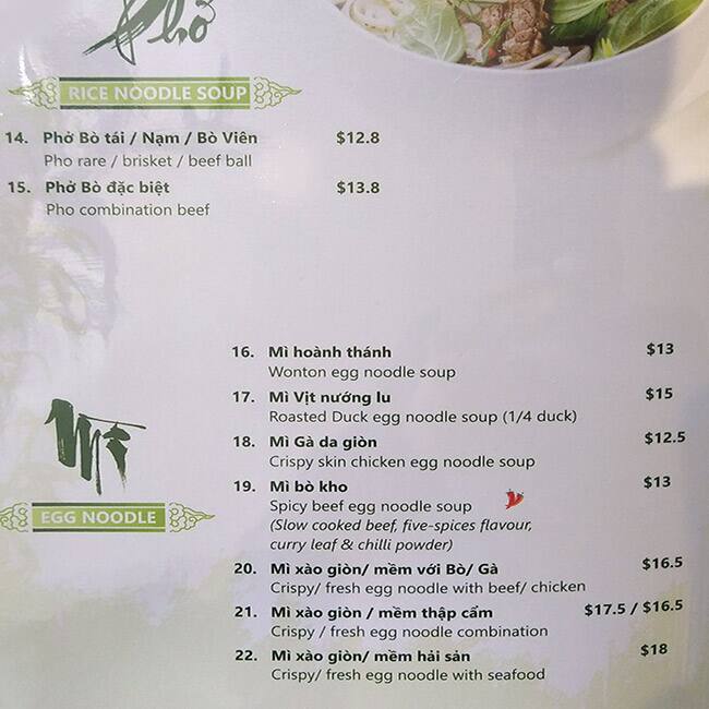 Menu at Blue Bamboo restaurant, Braybrook