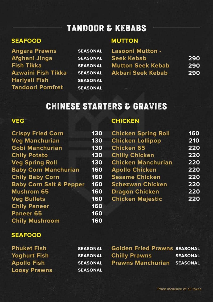 Menu at Hotel Emirates, Bengaluru, 51/1-3