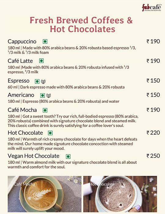 Menu at Fabcafe By Fabindia, Coimbatore