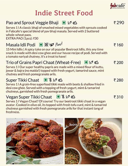 Menu at Fabcafe By Fabindia, Coimbatore