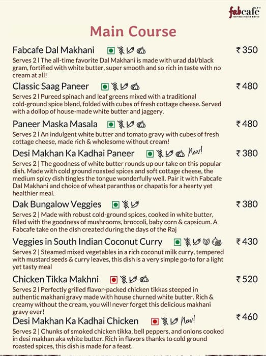 Menu at Fabcafe By Fabindia, Coimbatore