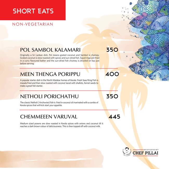 Menu at Restaurant Chef Pillai Whitefield Bangalore, Bengaluru