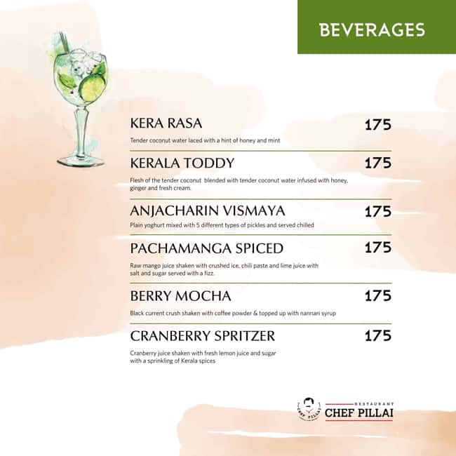 Menu at Restaurant Chef Pillai Whitefield Bangalore, Bengaluru