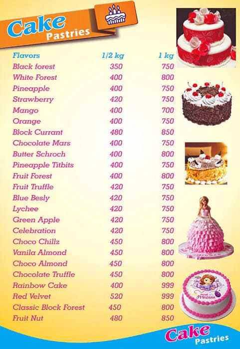 Menu of Royals Bakery, Lodipur, Patna