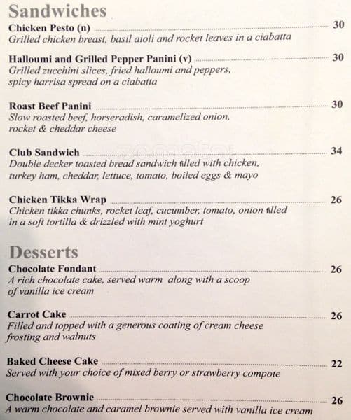 Menu at Now Cafe, Dubai, 57WH+H4J - Lower Ground