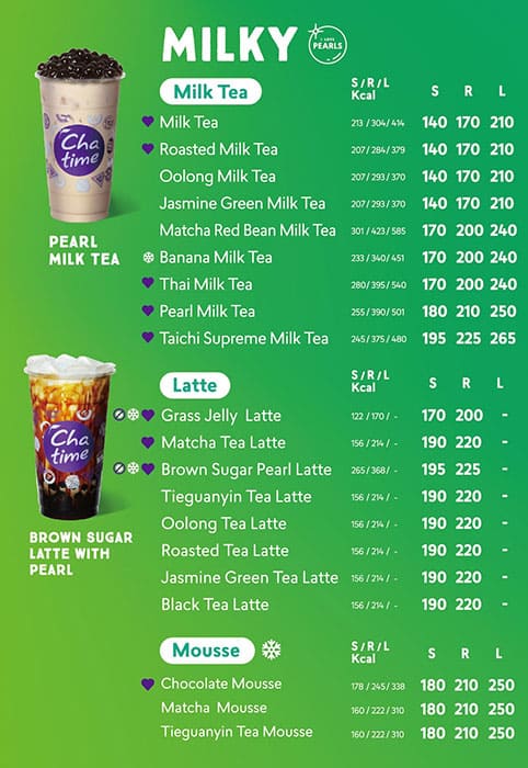 Menu chatime store