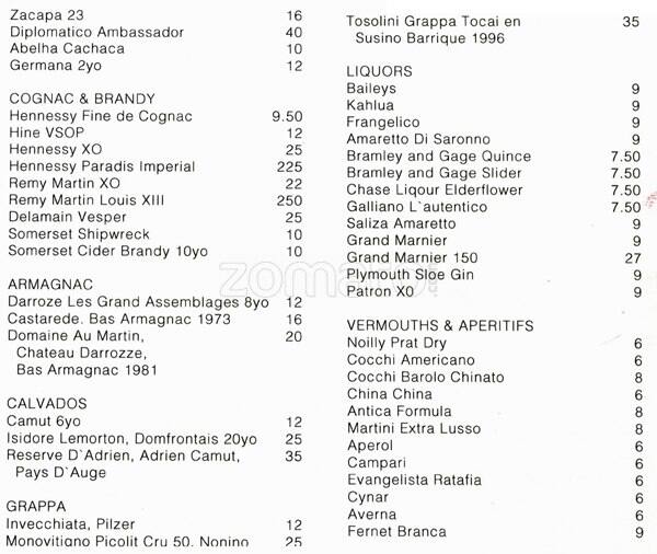 Menu at Punch Room London Edition pub & bar, London