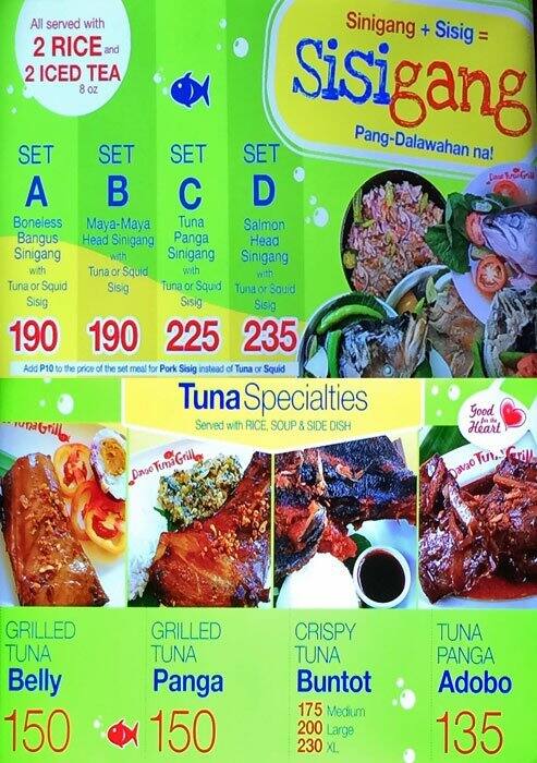 Menu at Davao Tuna Grill restaurant, Pasay, 1300 Pasay City