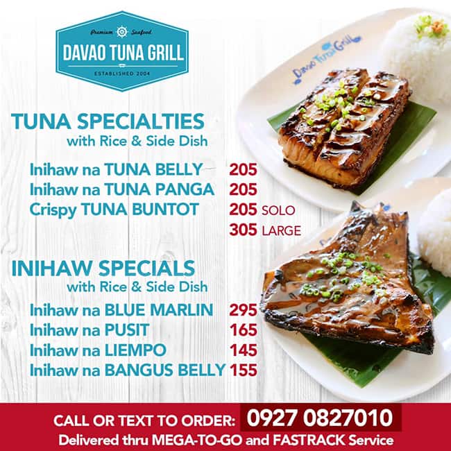 Carta del restaurante Davao Tuna Grill, Ciudad Quezon, Food Choices