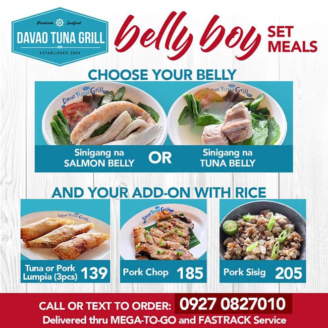 Menu at Davao Tuna Grill restaurant, Quezon City, Food Choices