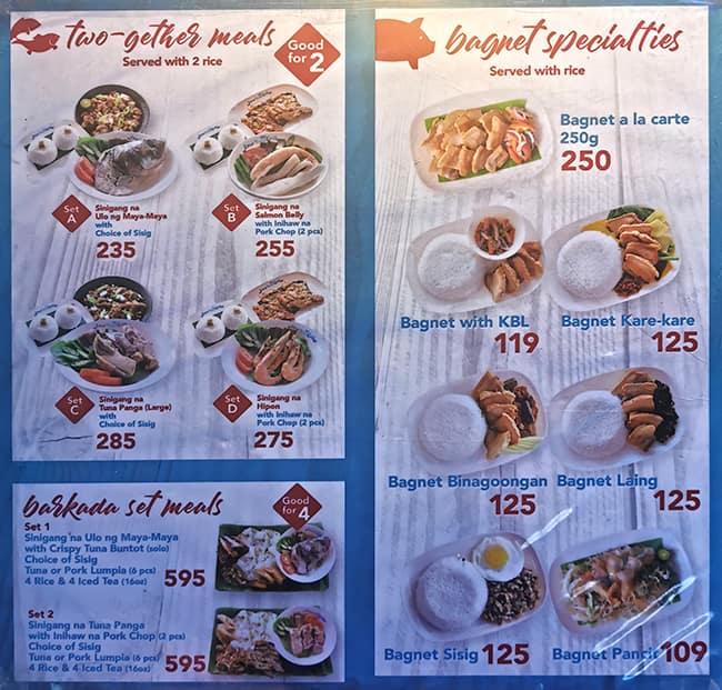 Menu at Davao Tuna Grill restaurant, Mandaluyong, B