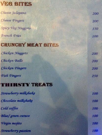 Menu at Ice Cafe, Chennai, Phoenix Market City