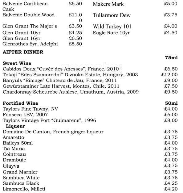 Menu at The Scran and Scallie pub & bar, Edinburgh