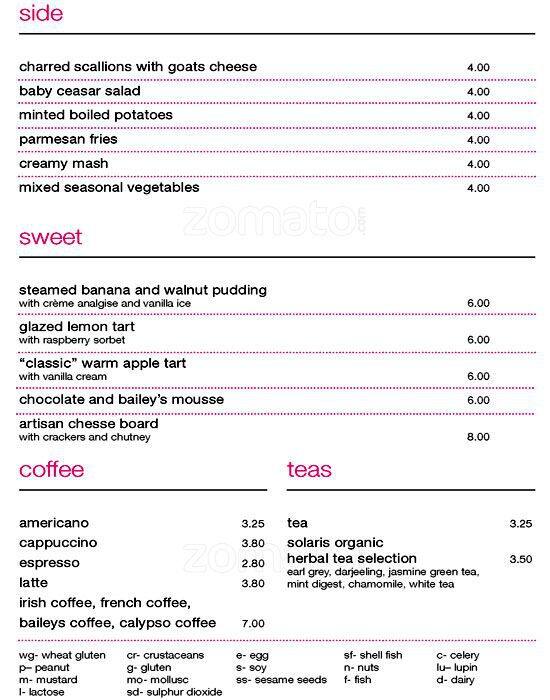 Menu at Coda Eatery restaurant, Dublin, Point Square