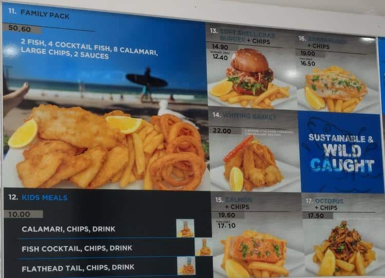 Menu at Manly Ocean Foods fast food, Manly, Unit 108/108 The Corso