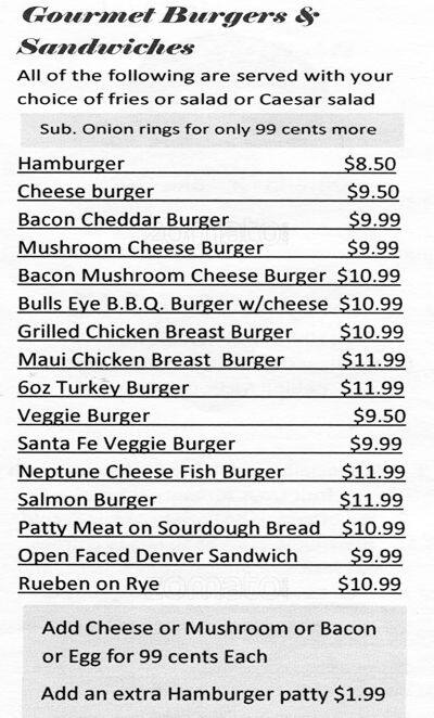 Menu at Only U Cafe, Vancouver