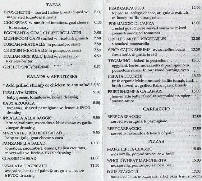 Tiramisu Menu,Menú para Tiramisu, Upper East Side, New York City ...