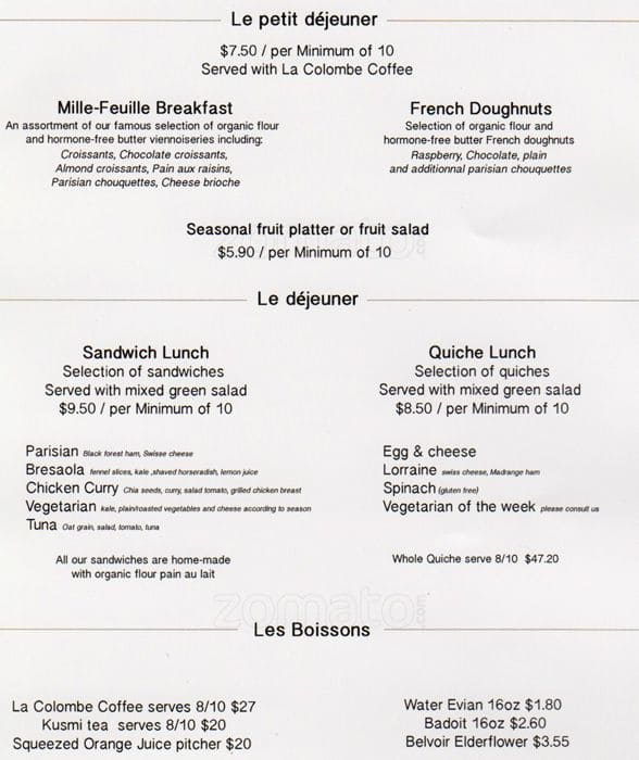 Mille-Feuille Menu, Menu for Mille-Feuille, Greenwich Village, New York ...