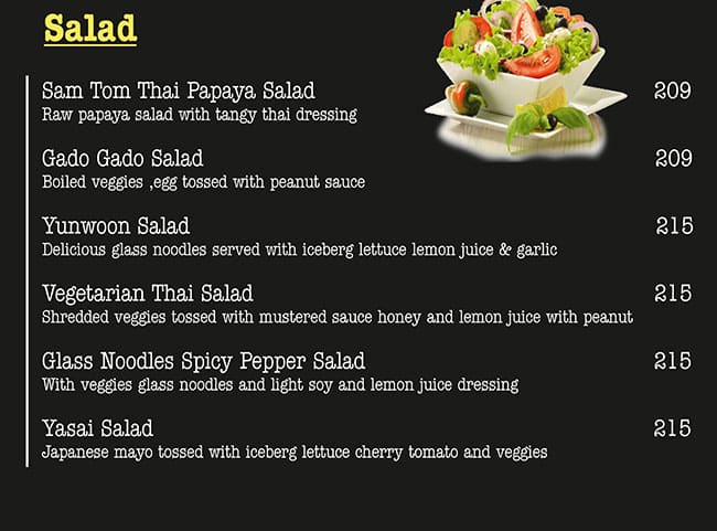 Menu at Food Formula, Bengaluru