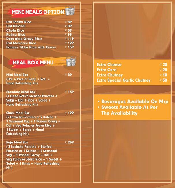 Menu at Makhija'S Meal Box, Mumbai
