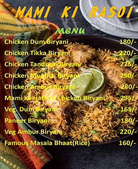 Menu of Mami Ki Rasoi, Kandivali East, Mumbai