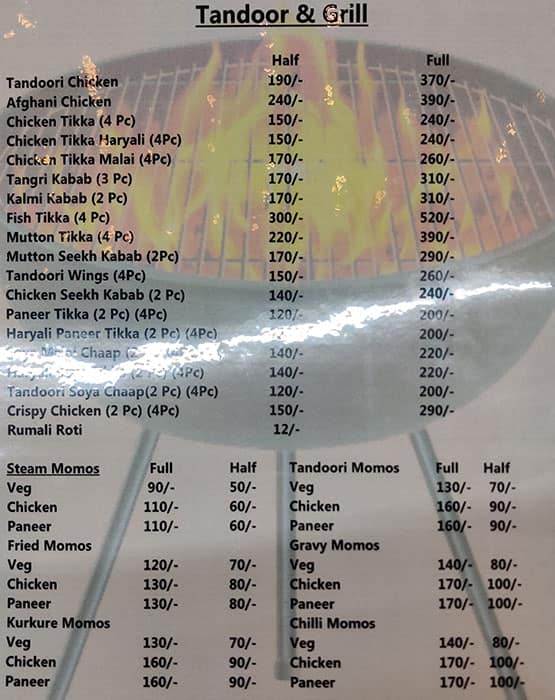 Menu of Steam & Grill, Chittaranjan Park, New Delhi