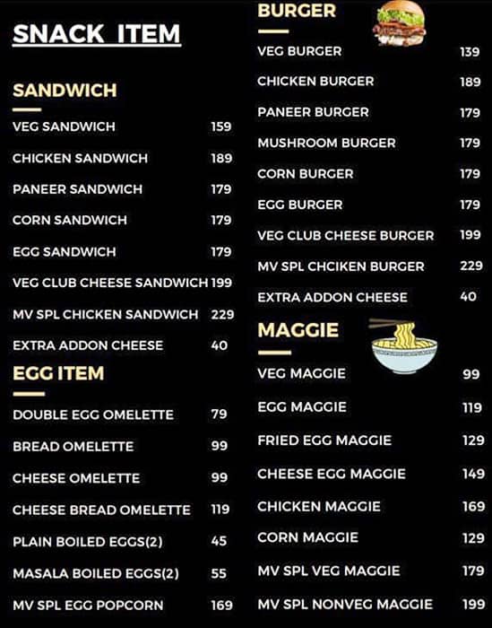 Menu of Monkey Vibes Premium Cafe, Ameerpet, Hyderabad