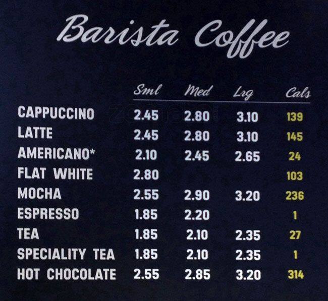 Menu at Soho Coffee restaurant, London, 50 Gresham St