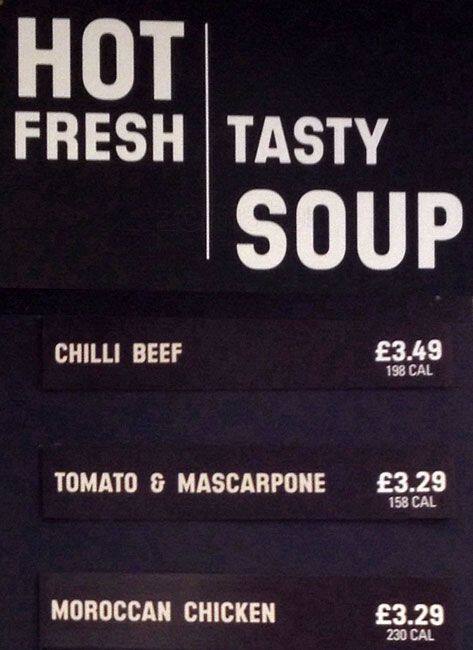 Menu at Soho Coffee restaurant, London, 50 Gresham St