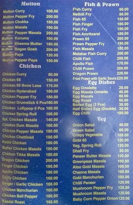 Menu at Masa Restaurant, Chennai, 89