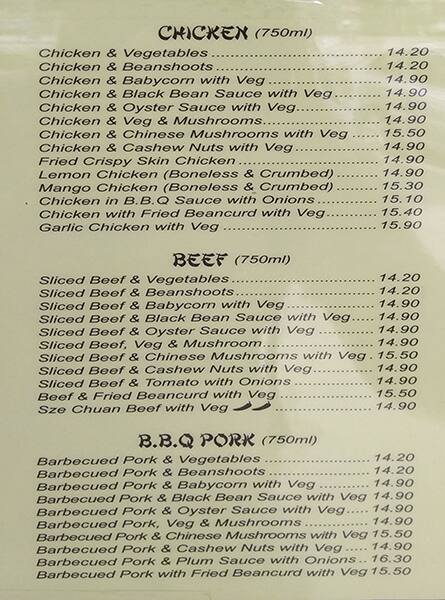Menu at Loi Eng Restaurant, Ferntree Gully