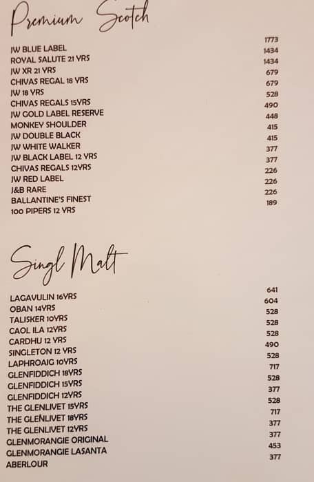 Menu at 11 Eleven Beach Club & Resort, Vagator