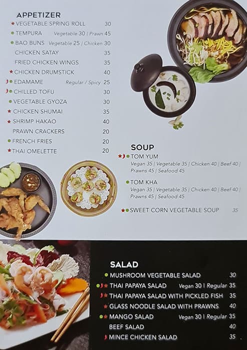 Menu at Jade Restaurant - Thai Malaysia Singapore, Dubai