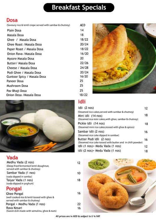 Menu of Food Circles, Town Square, Dubai