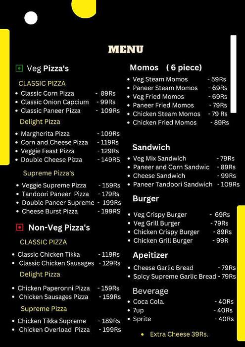 Menu of Pizza Point, Sinhgad Road, Pune