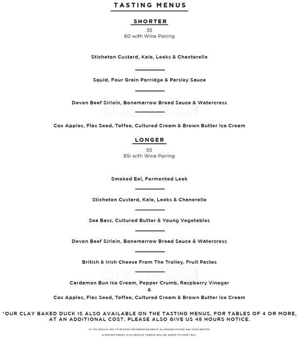 Menu at Craft London cafe, London