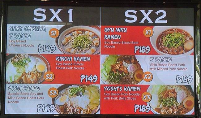 Carta del restaurante Ramen Nagi - Trinoma, Ciudad Quezon, M23M+JRC