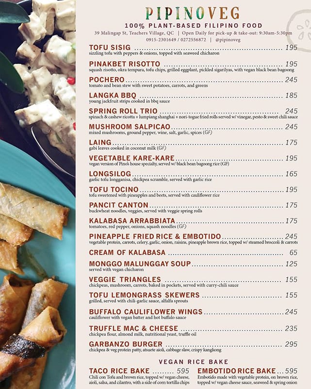 Menu at Pino Restaurant, Quezon City, 39 Malingap