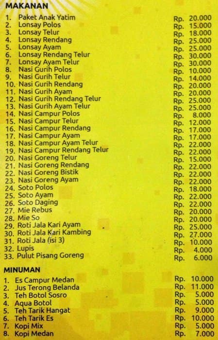 Kedai Mamak Menu, Menu for Kedai Mamak, Tebet, Jakarta - Zomato Indonesia