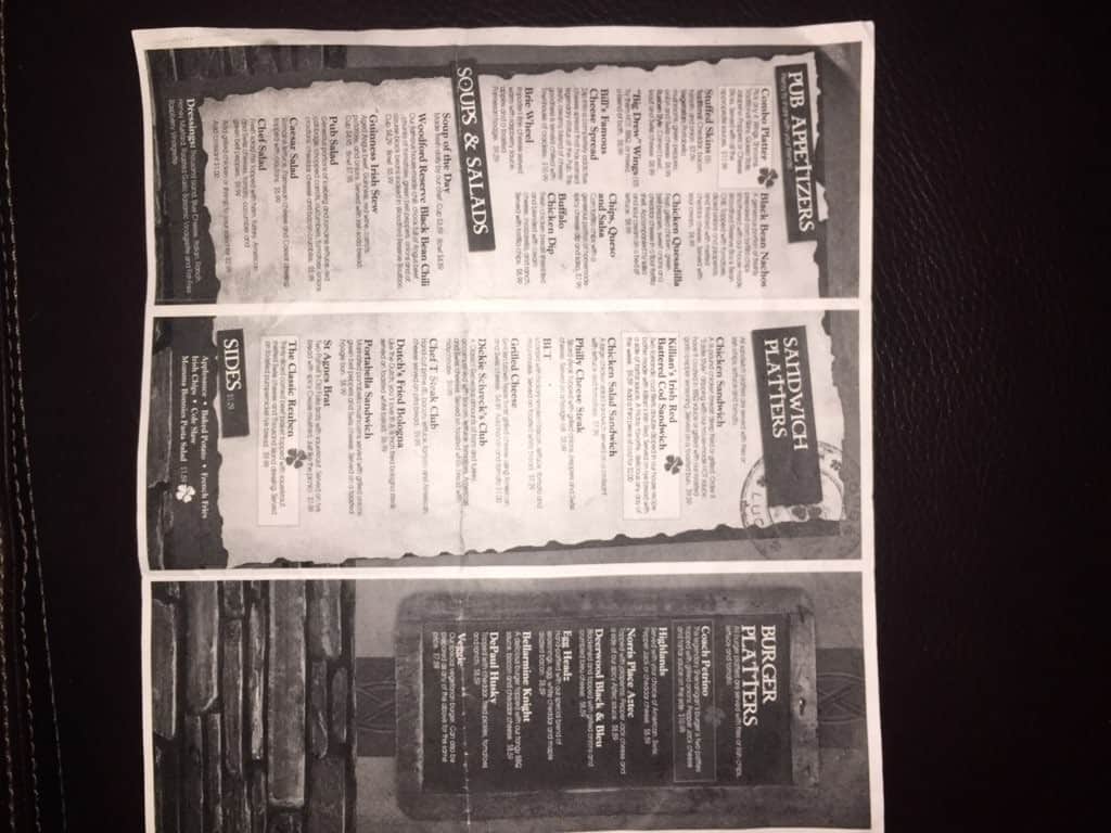 Menu at Shenanigans Irish Grille pub & bar, Louisville