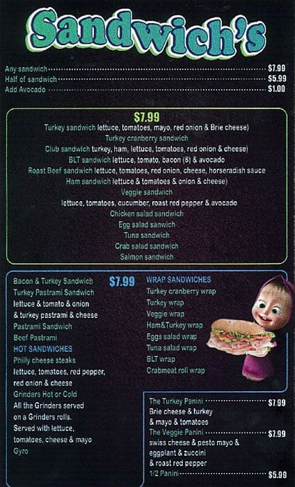 Menu at Masha and the Bear Russian Cafe, Aurora, E Iliff Ave