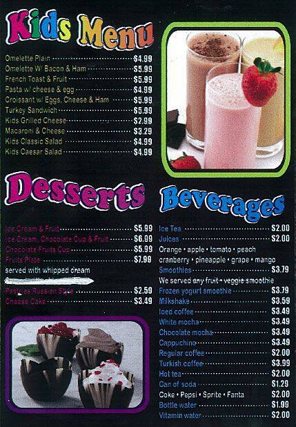 Menu at Masha and the Bear Russian Cafe, Aurora, E Iliff Ave