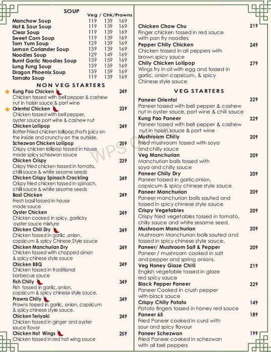 Menu of Chilly Dilli, Goregaon East, Mumbai