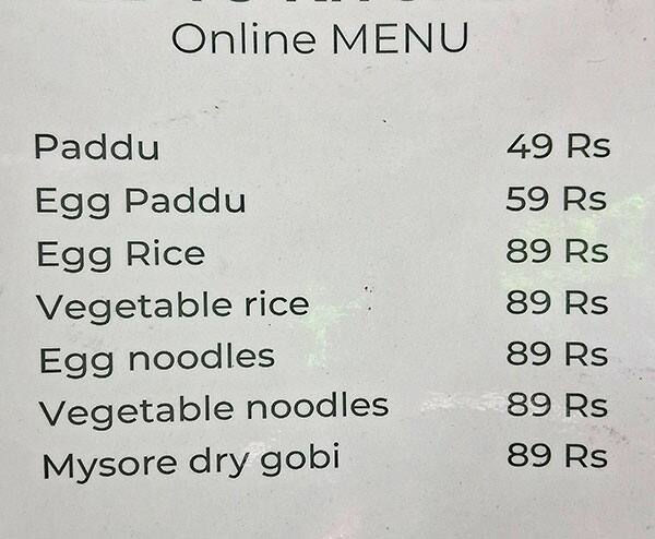 Menu of LB To Kitchen, HSR, Bangalore