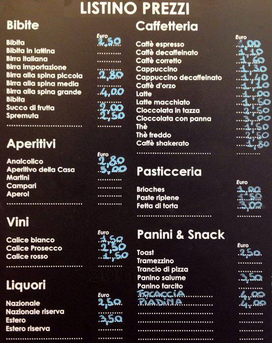 Caffetteria De Leist a Milano: Foto del Menu con Prezzi - Zomato Italia
